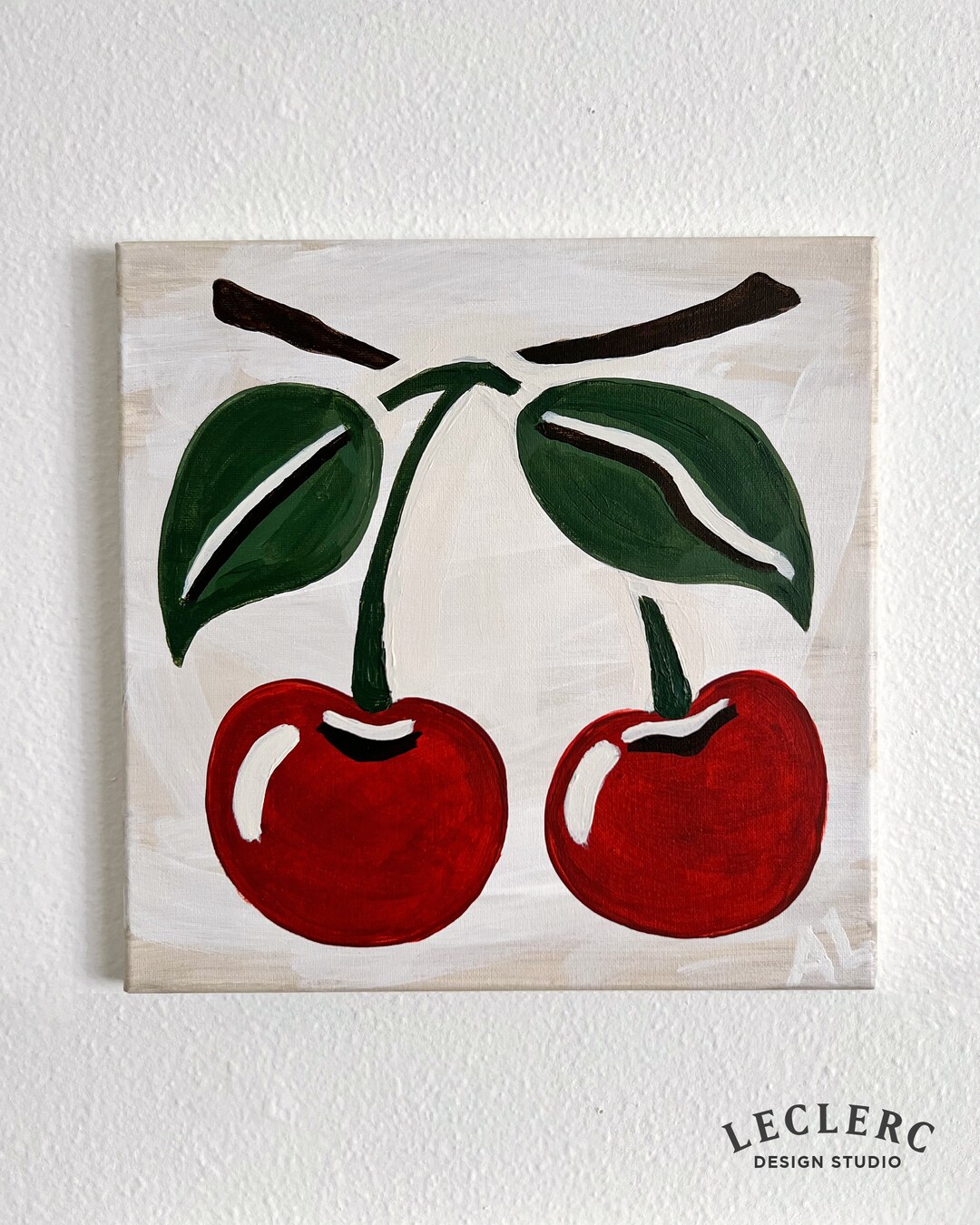 Cherries, Original Acrylic Painting 12 X 12 - Etsy