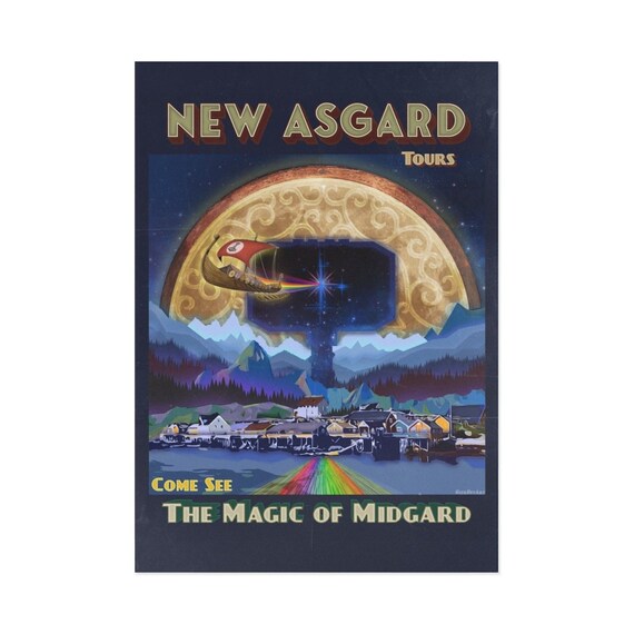 New Asgard Travel Poster Postcards - Etsy