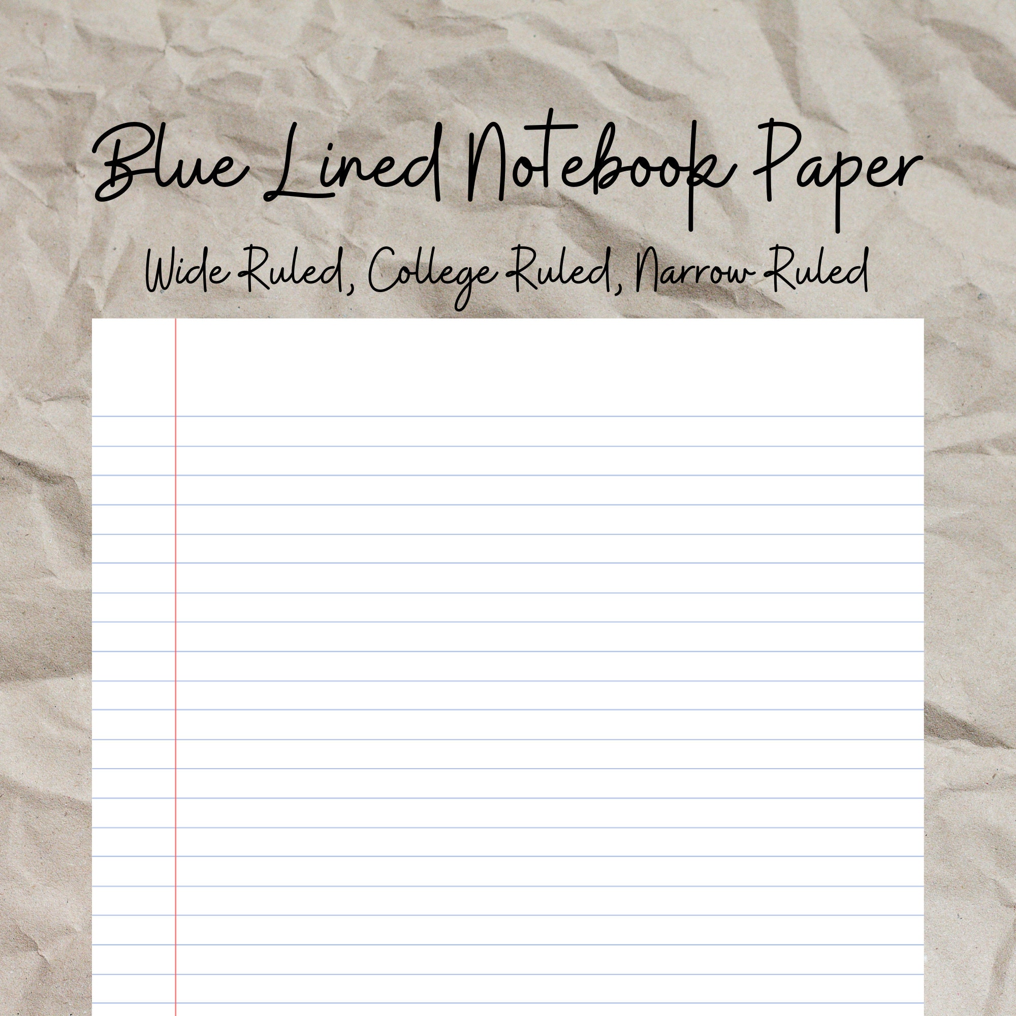 Wide Ruled Notebook Paper Template
