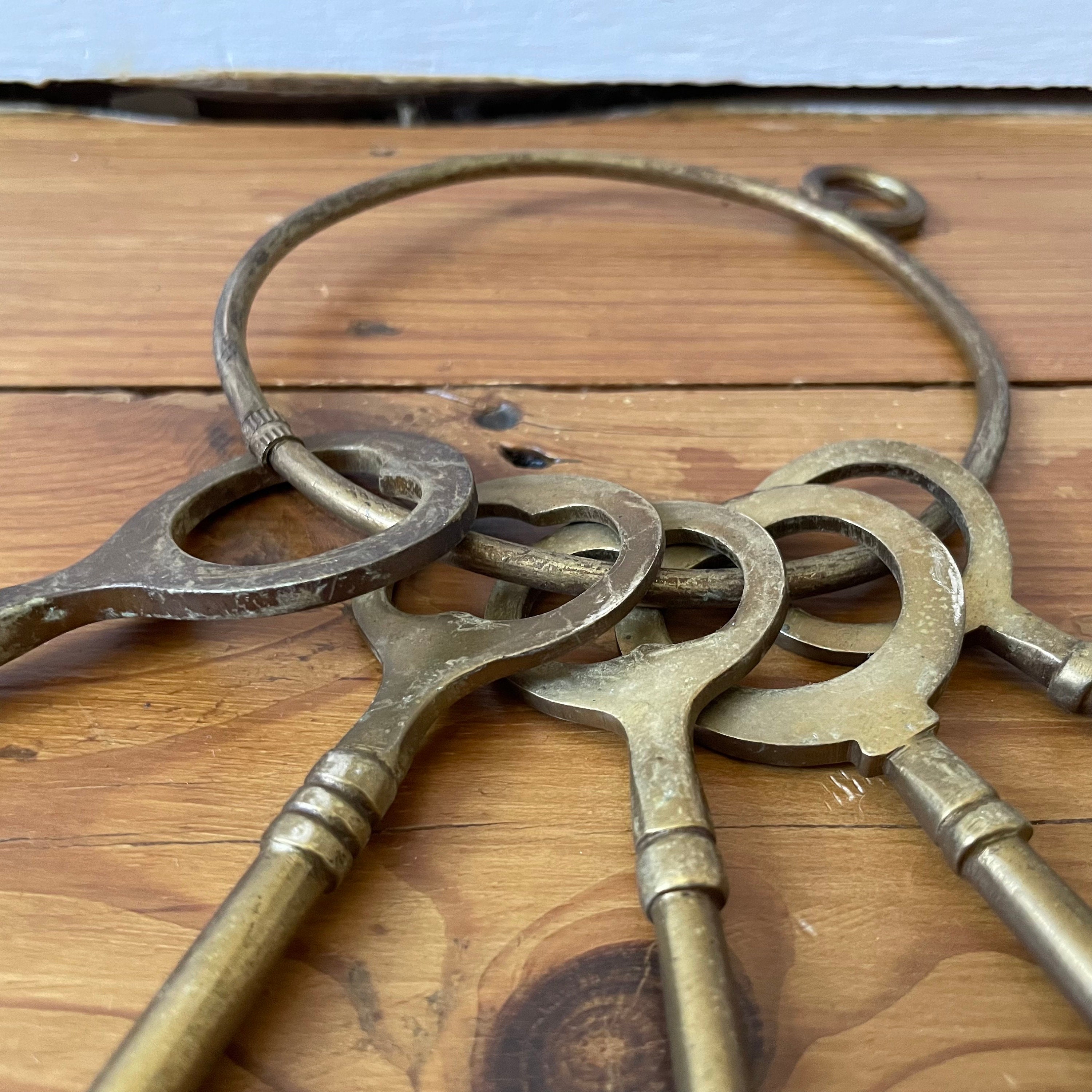 Large Collection of Brass Gold Keys on a Metal Ring Decor - Etsy