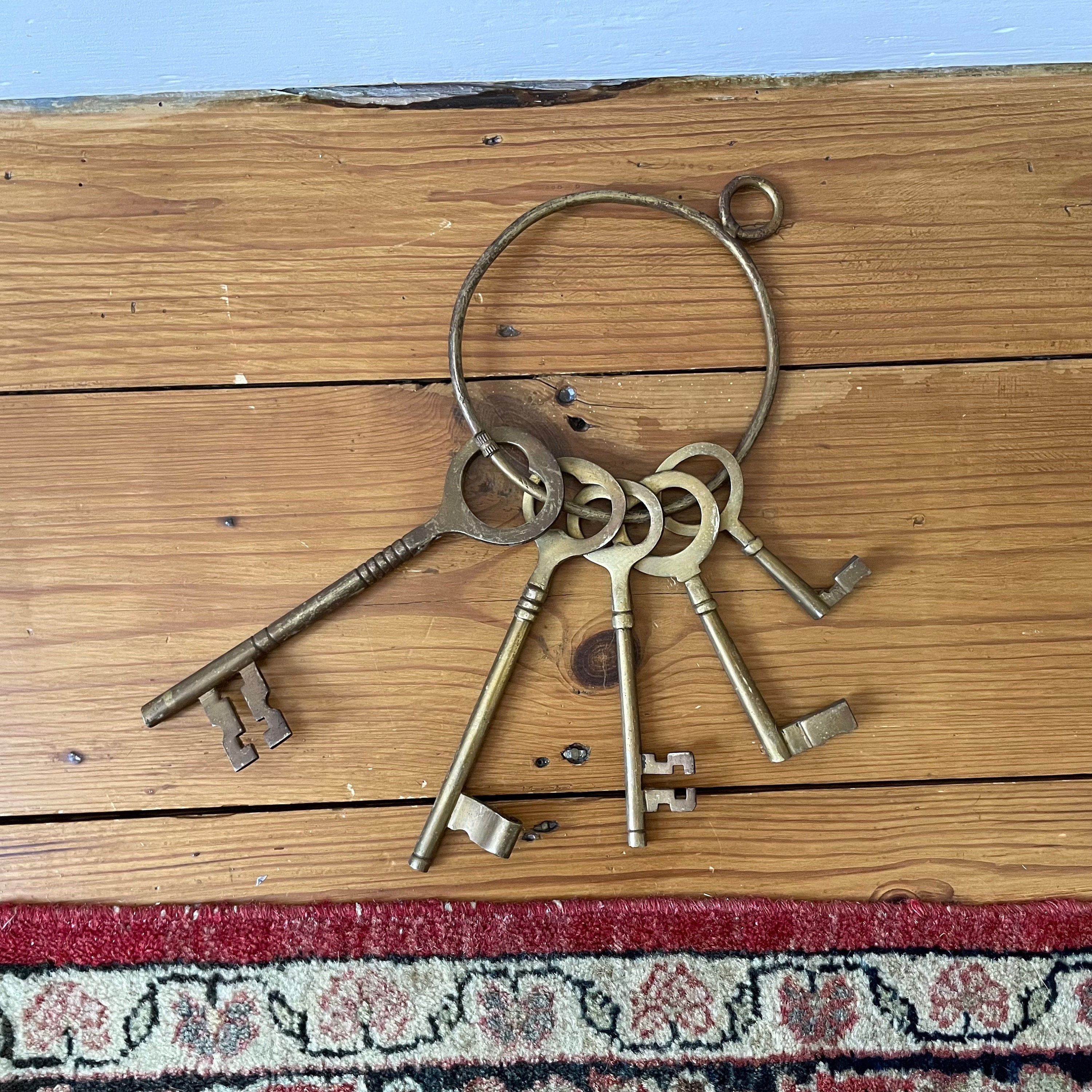 Large Collection of Brass Gold Keys on a Metal Ring Decor - Etsy