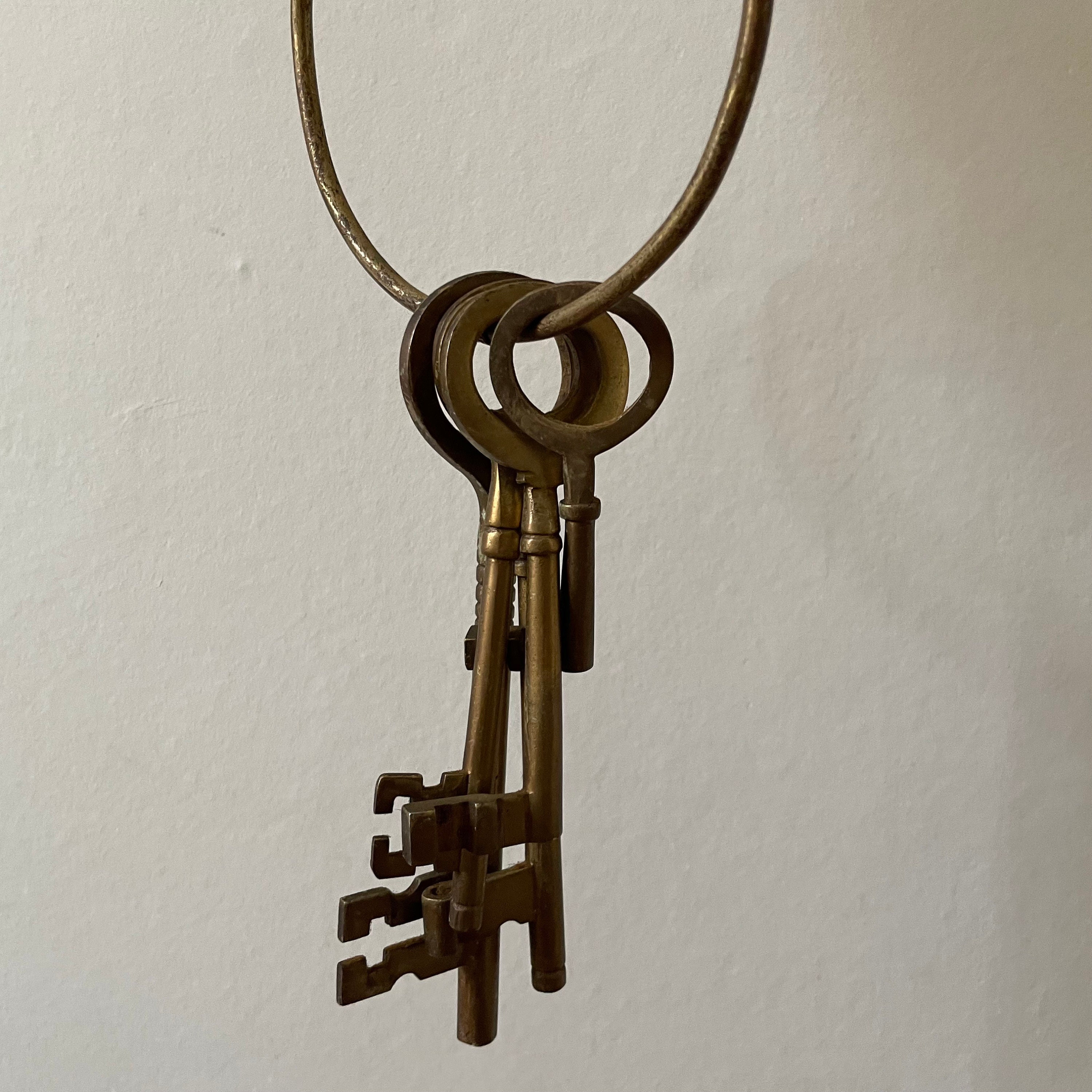 Large Collection of Brass Gold Keys on a Metal Ring Decor - Etsy