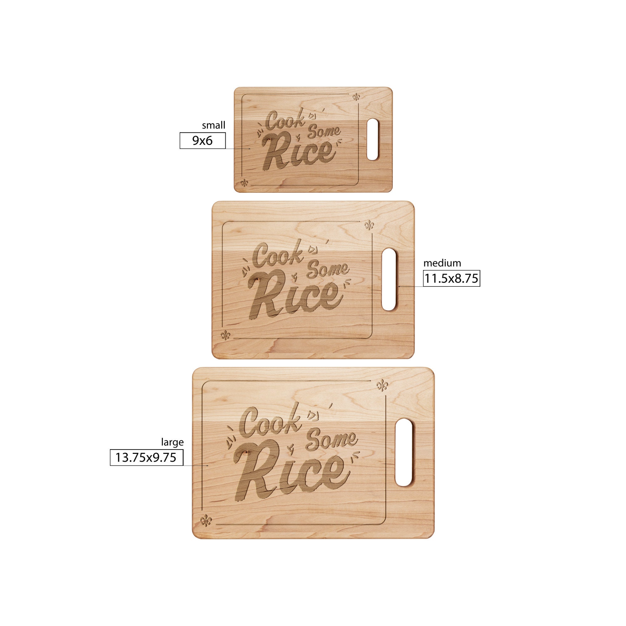 Cook Some Rice Premium Maple Wood Cutting Board | Cajun Cook | Gumbo ...