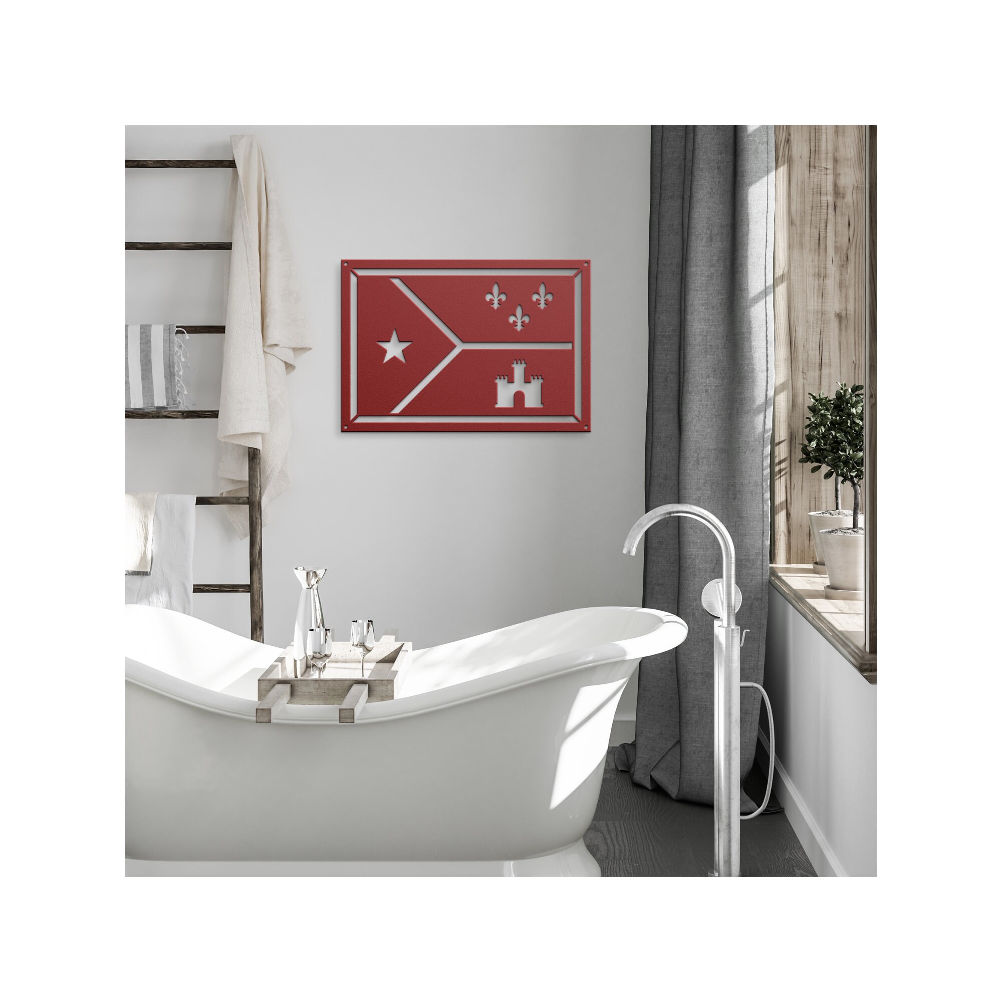 Acadiana Flag Metal Wall Art With Border Cajun Home Decor South ...