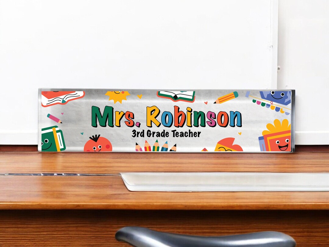 Personalized Teacher Clear Acrylic Desk Wedge | Teacher Appreciation ...