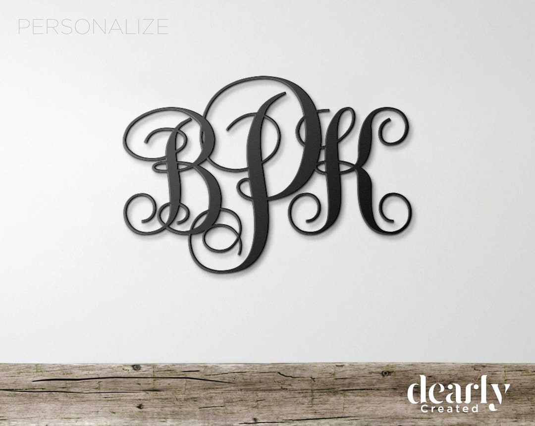 Custom Monogrammed Metal Sign With Name Initials Metal Wall - Etsy