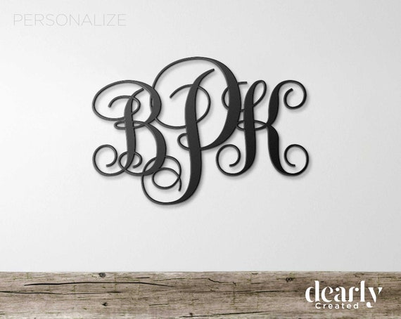 Custom Monogrammed Metal Sign With Name Initials Metal Wall - Etsy