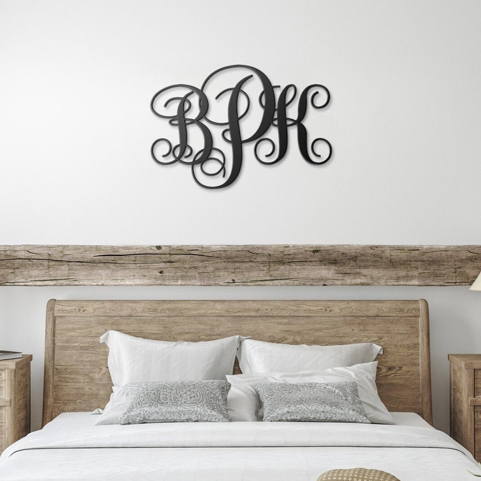 Custom Monogrammed Metal Sign With Name Initials Metal Wall - Etsy