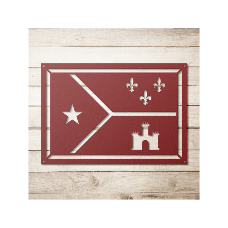 Acadiana Flag Metal Wall Art With Border Cajun Home Decor South ...