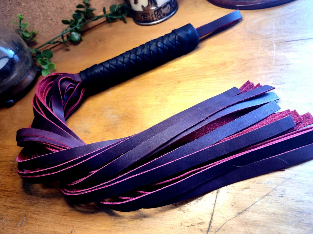 Genuine Leather Whip (red and Black - Matte) - Etsy