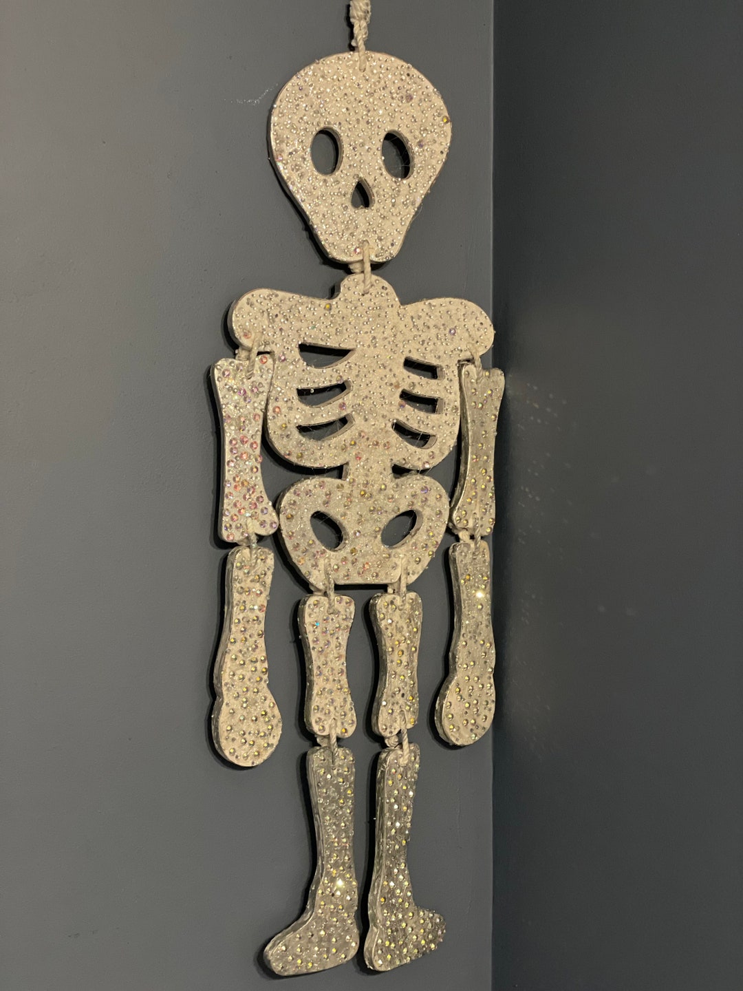 White and Silver Iridescent Skeleton - Etsy