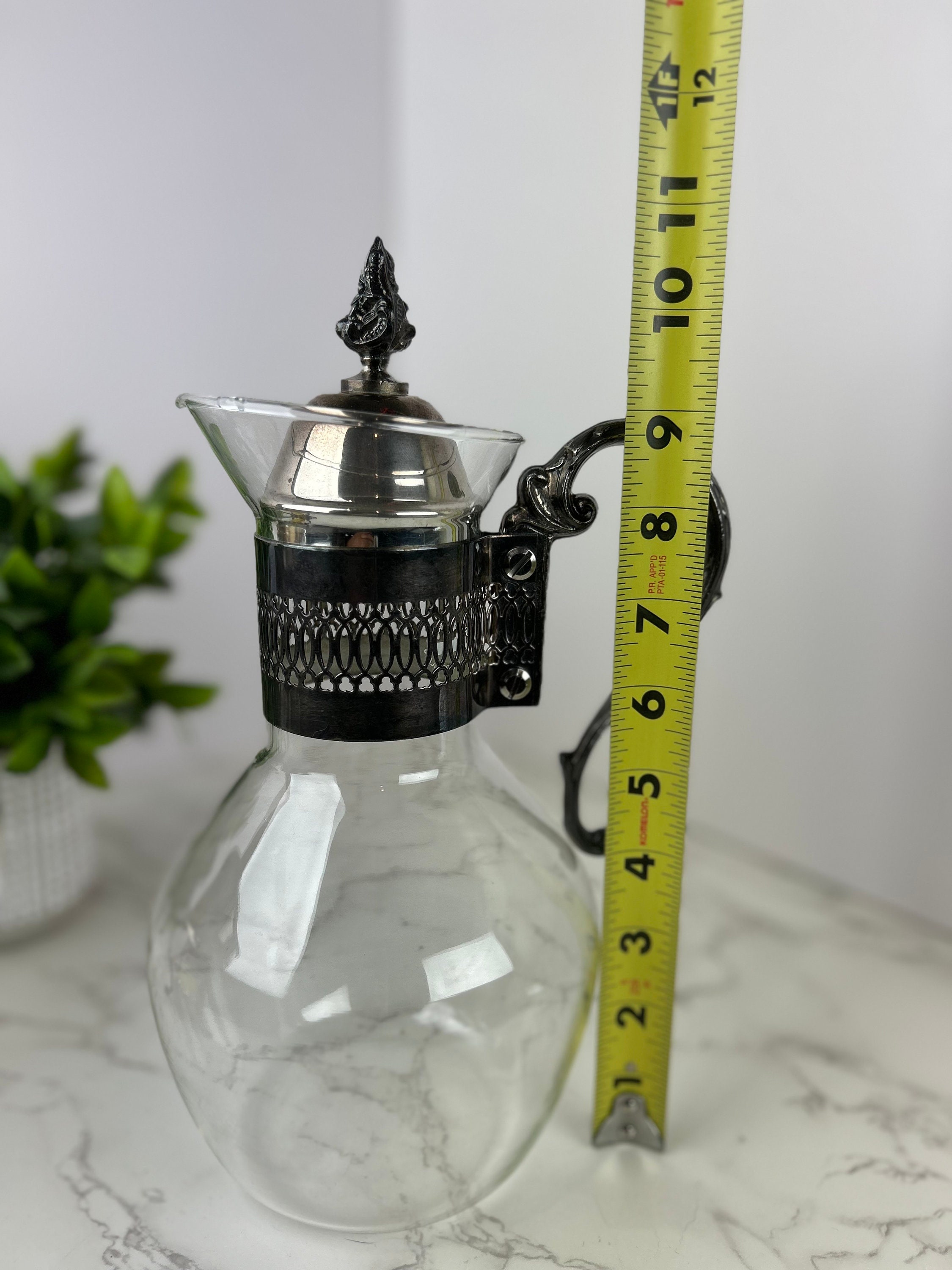 Vintage Corning Brand Glass and Silver-plated Coffee Carafe With Warmer ...