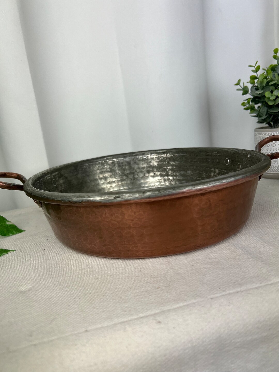 Vintage Copper and Tin Roasting Pan/ Pot/ Jam Pan - Etsy
