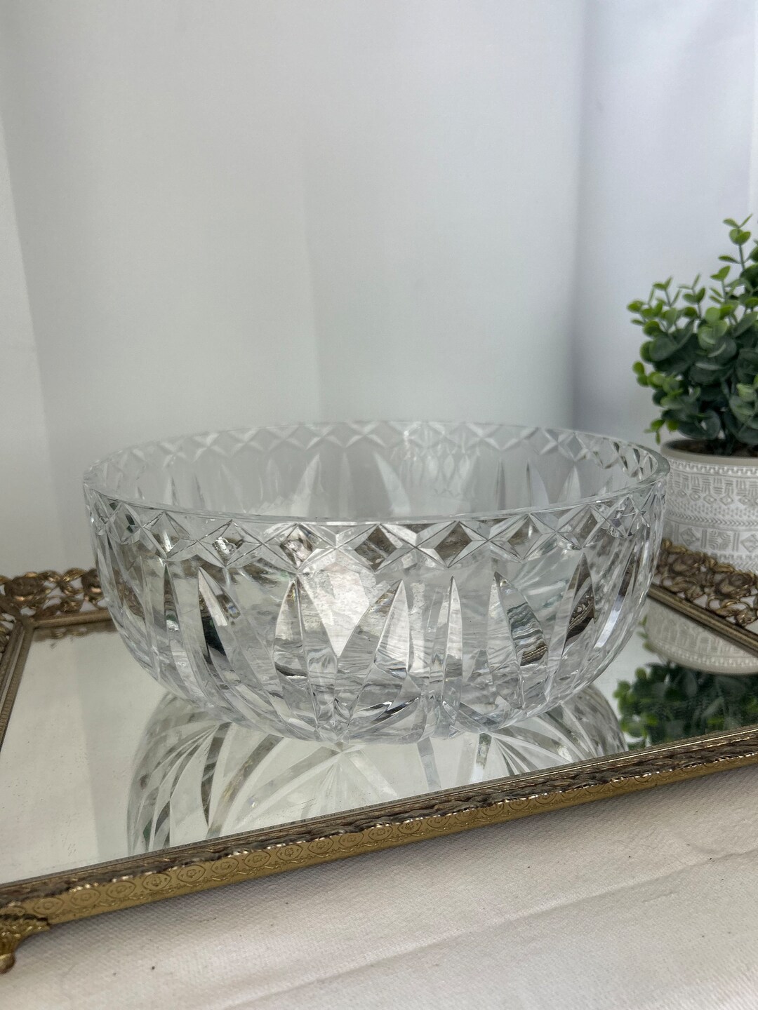 Crystal Salad Bowl / Fruit Bowl - Etsy