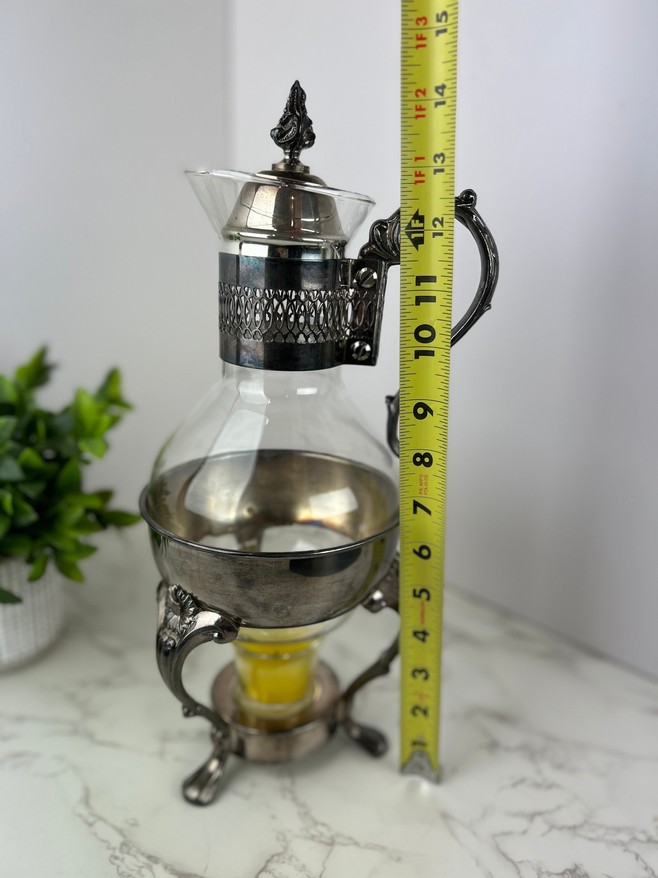 Vintage Corning Brand Glass and Silver-plated Coffee Carafe With Warmer ...