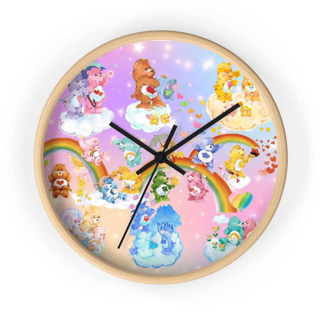 Care Bears Wall Clock, Nostalgic Gift Idea for Fans, Cute Cartoon ...