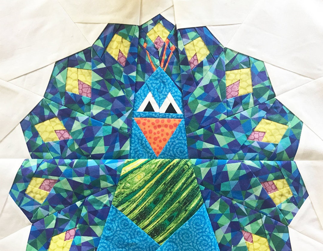 Peacock Quilt BLOCK Pattern, PDF, Instant Download, Modern Patchwork ...