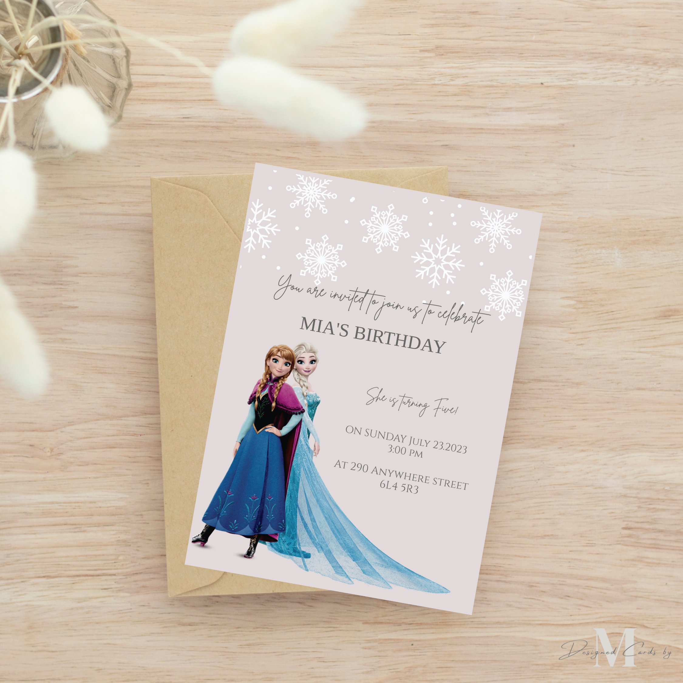 Editable Frozen Birthday Invitation Enchanting Winter Wonderland ...