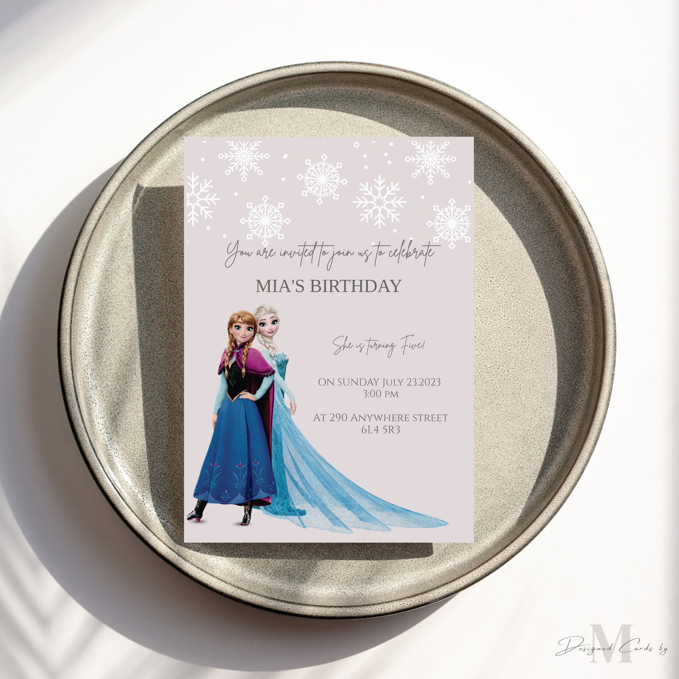 Editable Frozen Birthday Invitation Enchanting Winter Wonderland ...