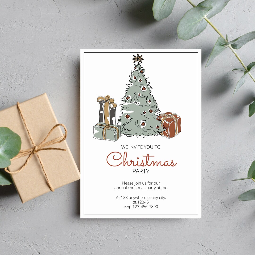 Editable CHRISTMAS PARTY Invitation Cards DIY, Easy to Adjust and Edit ...