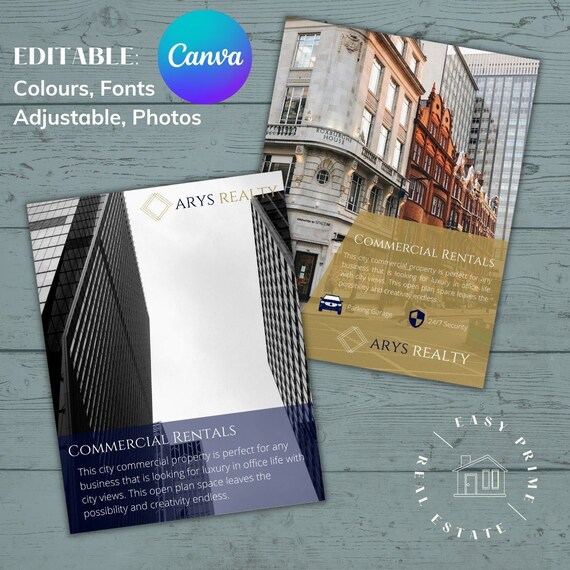 2 Commercial Real Estate Flyer Template Editable Flyer | Etsy