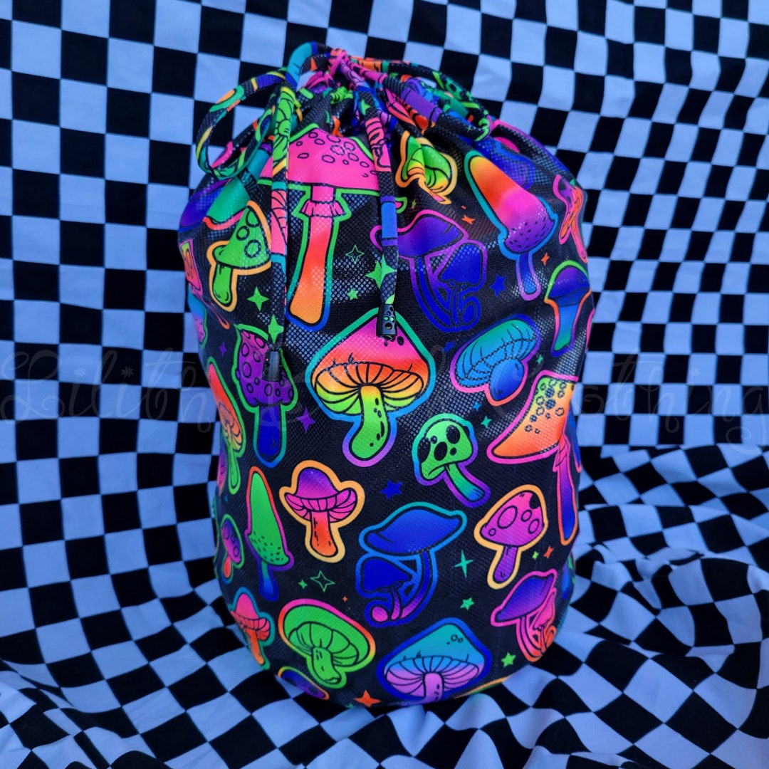 Psychedelic Trippy Black Light Glow in the Dark Neon Mushroom ...