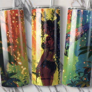 Enchanted Marijuana Fairy Fantasy Art Tumbler, Magical Forest Spirit ...
