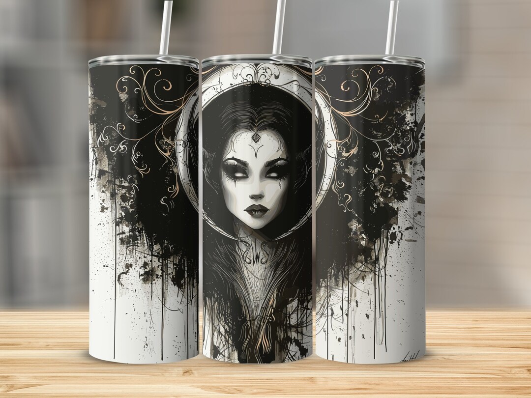 Lilith Goddess Gothic Fantasy Woman Art, Enchanted Dark Magic Tumbler ...