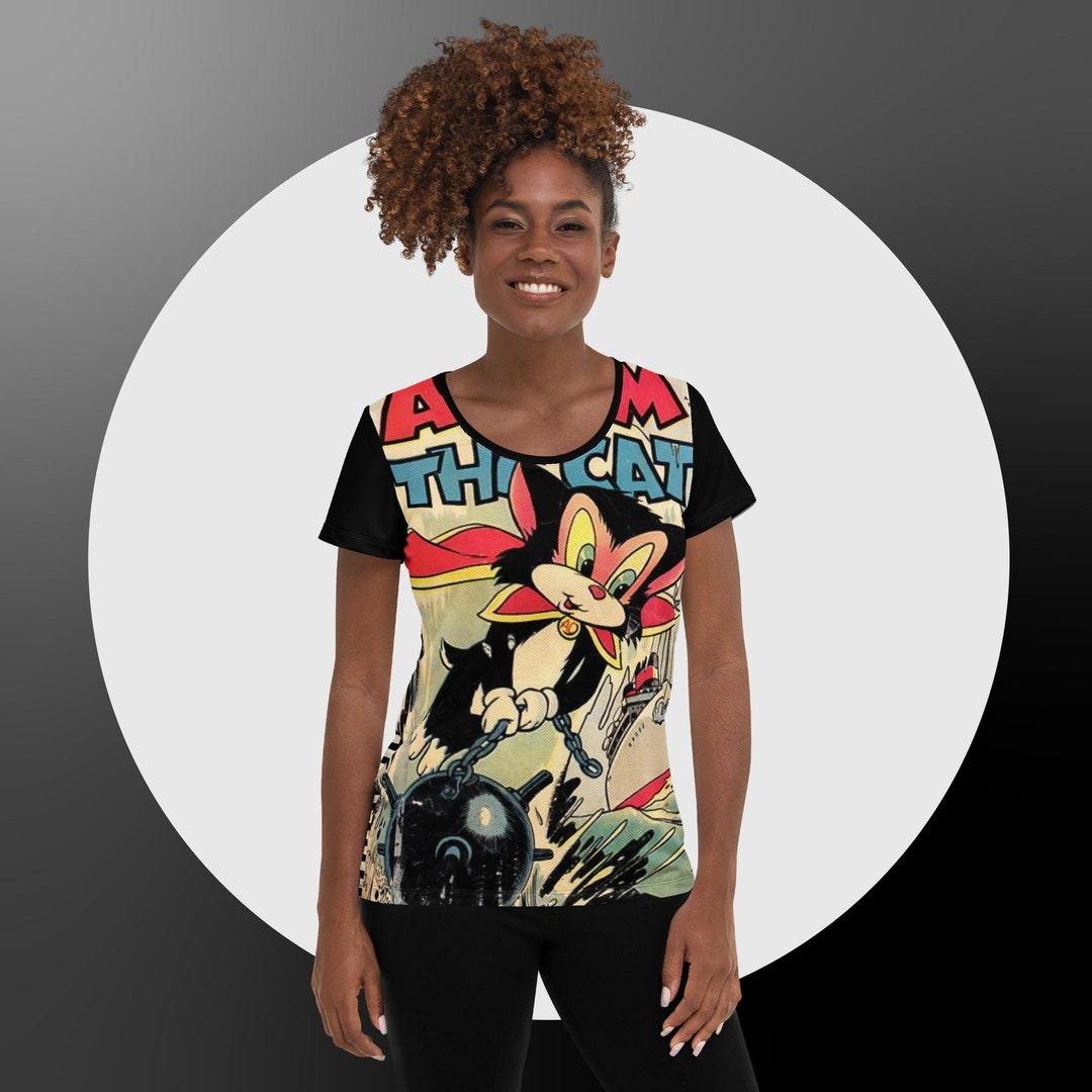 Atom the Cat Women's Athletic T-shirt: Vintage Comic Print - Etsy