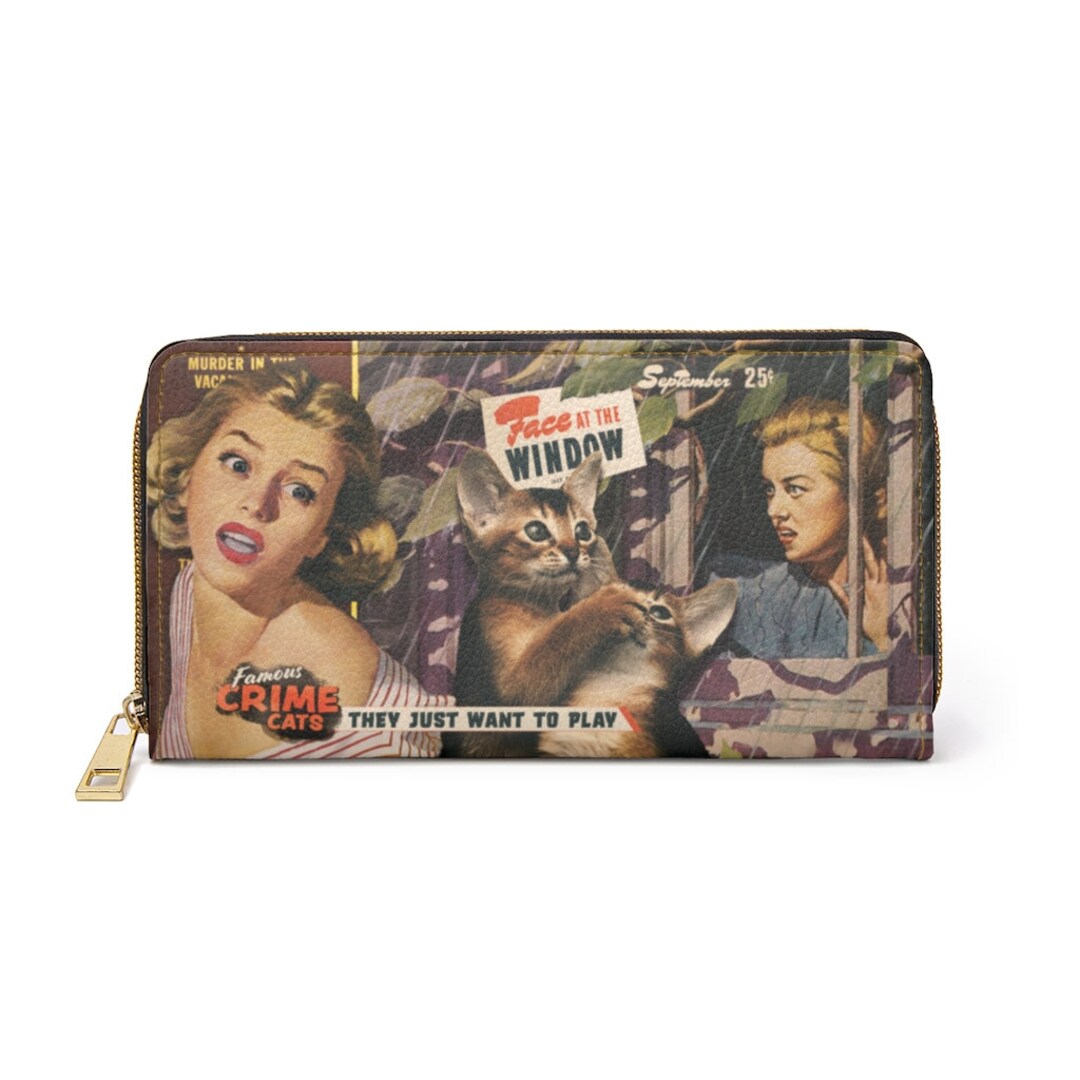 Wallet CRIME CATS - Face at the Window, Card and Cash Zipper Wallet for ...