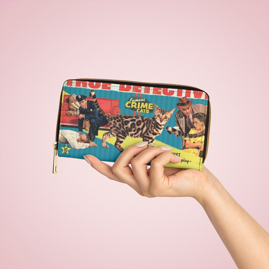 Wallet CRIME CATS Cat O' Nine Tails, Card and Cash Zipper Wallet for ...