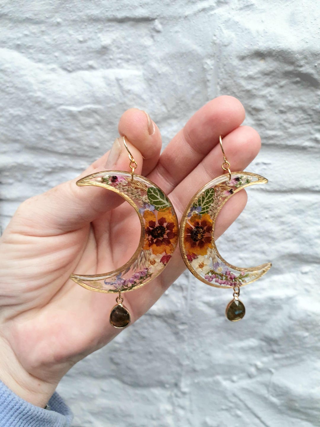 Harvest Moons Full of the Fruits of Autumn on 14k Gold Filled Hooks ...