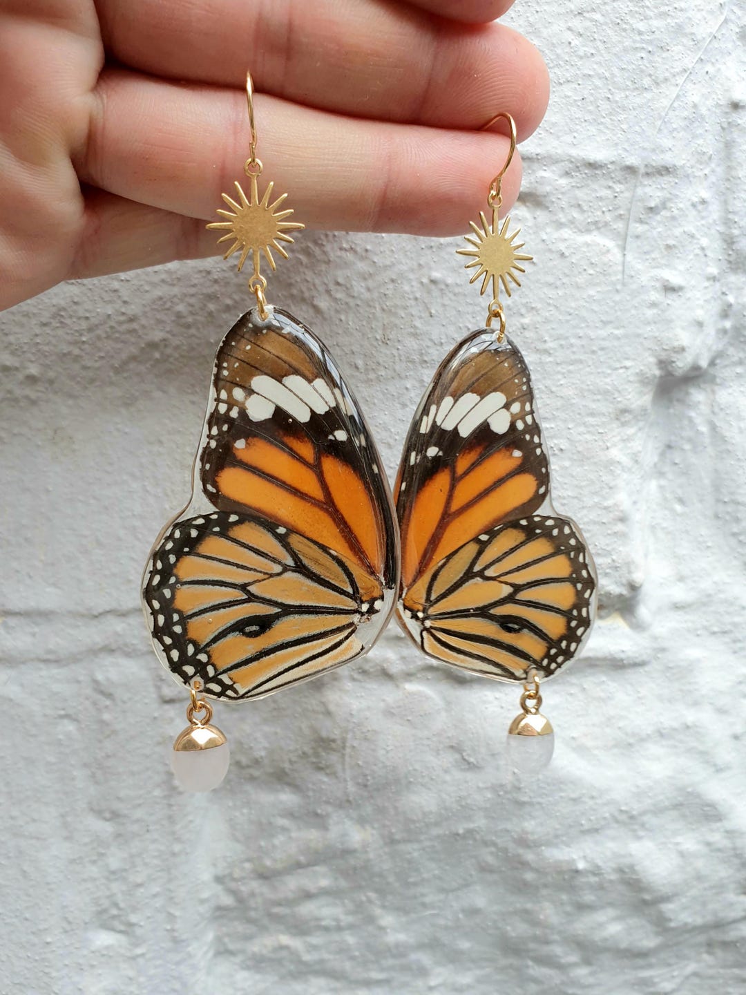 Ethically Sourced Half American Monarch Butterflies With Brass Sun ...