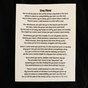 Dog Mom Poem, Personalized Pet Poem Gifts - Etsy