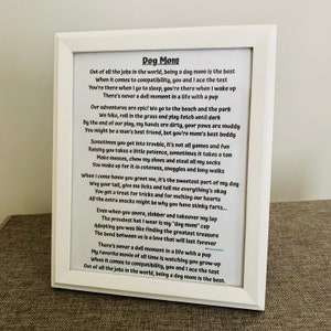 Dog Mom Poem, Personalized Pet Poem Gifts - Etsy