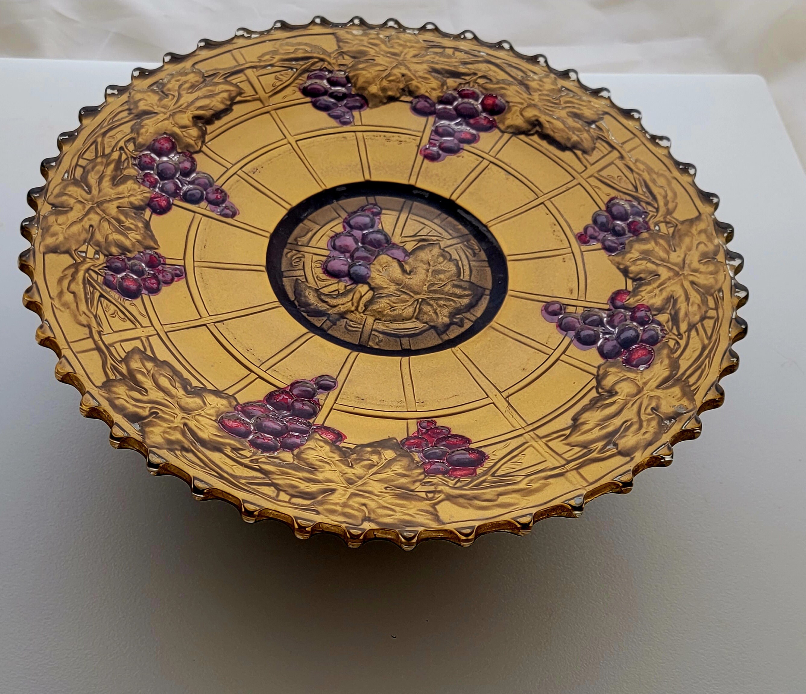 1920s Goofus Hand Paint Gold Glass Plates With Red Grapes - Etsy