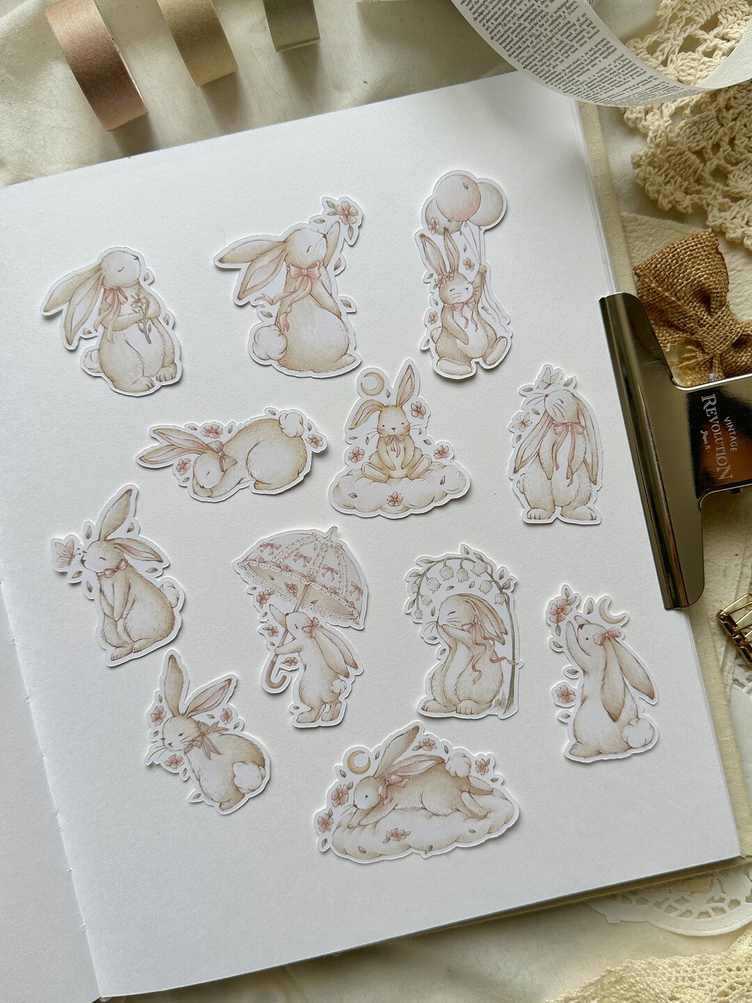 Bunny Pack Weatherproof Vinyl Sticker 2x2.5 , Waterproof Sticker ...