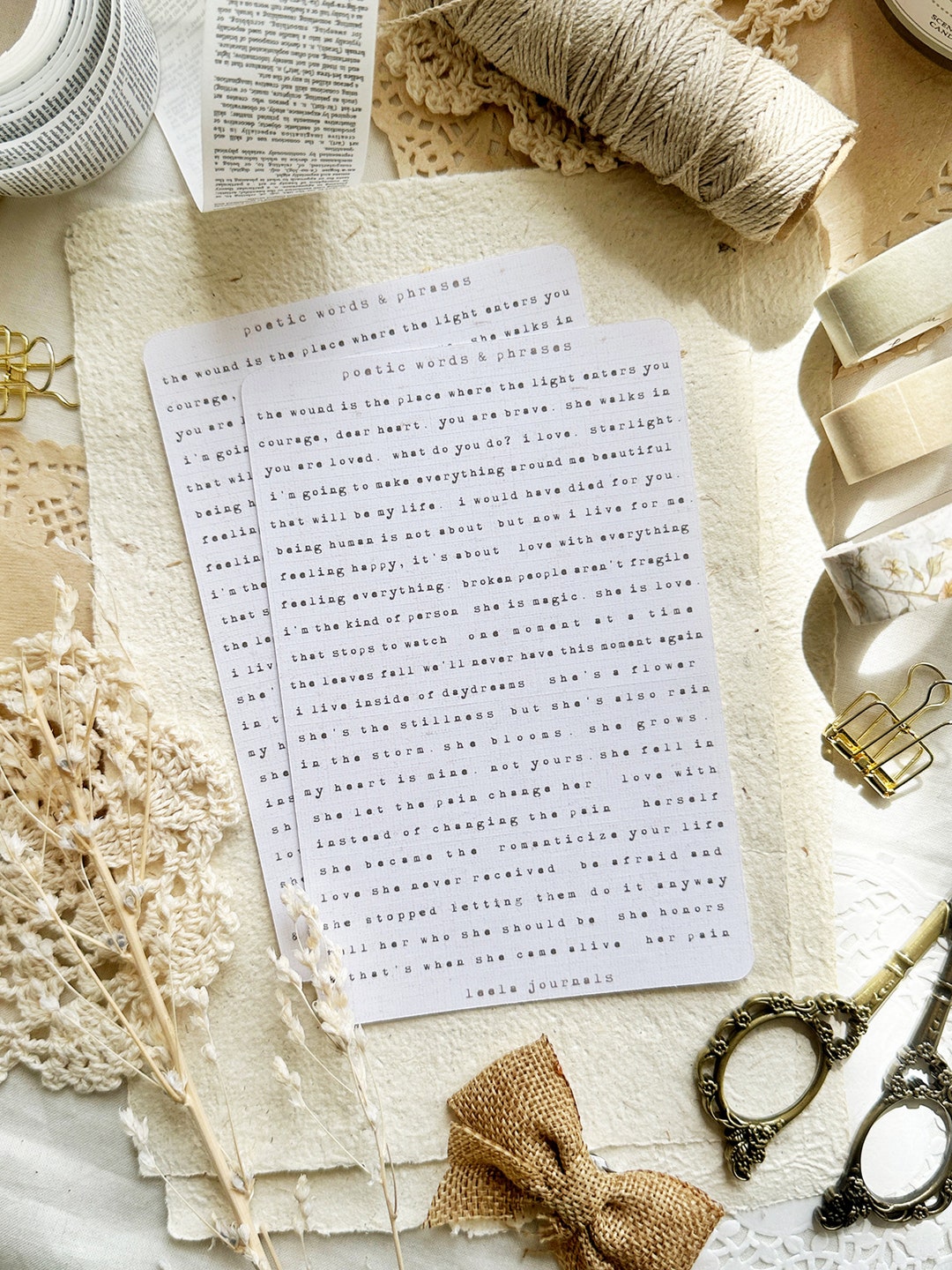 Poetic Quotes Sticker Sheet, Bullet Journal Stickers, Planner Stickers ...