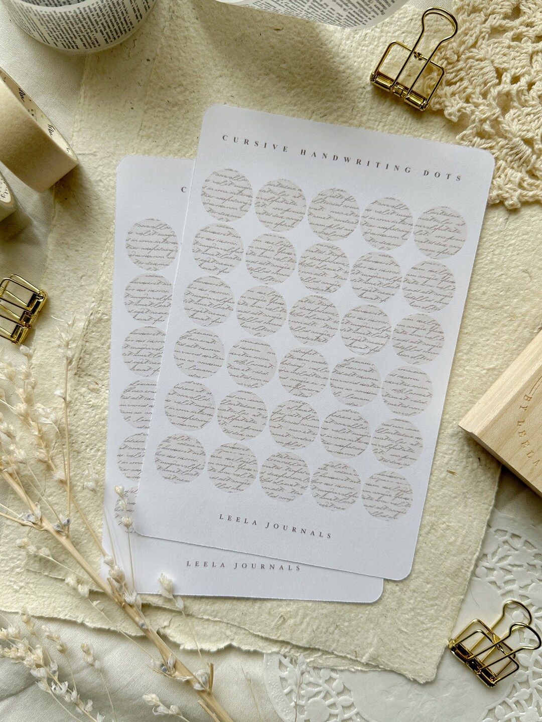 Script Dots & Reinforcers Sticker Sheet, Bujo Stickers, Bullet Journal ...