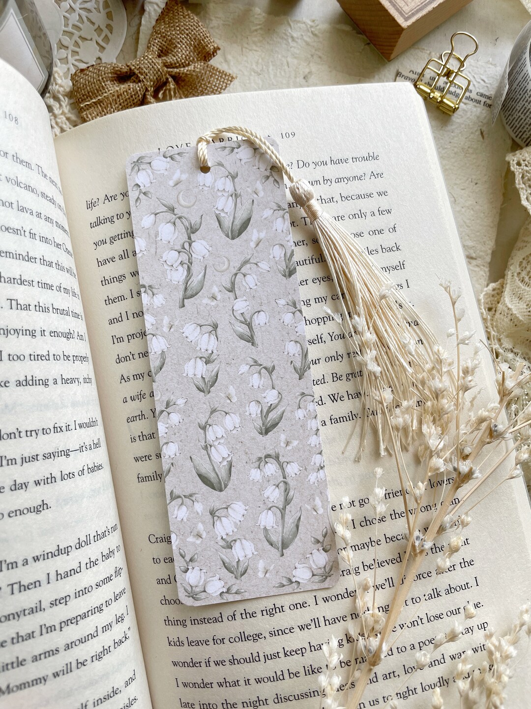Lily of the Valley Bookmark | Bookmark With Tassel, Cute Bookmark ...