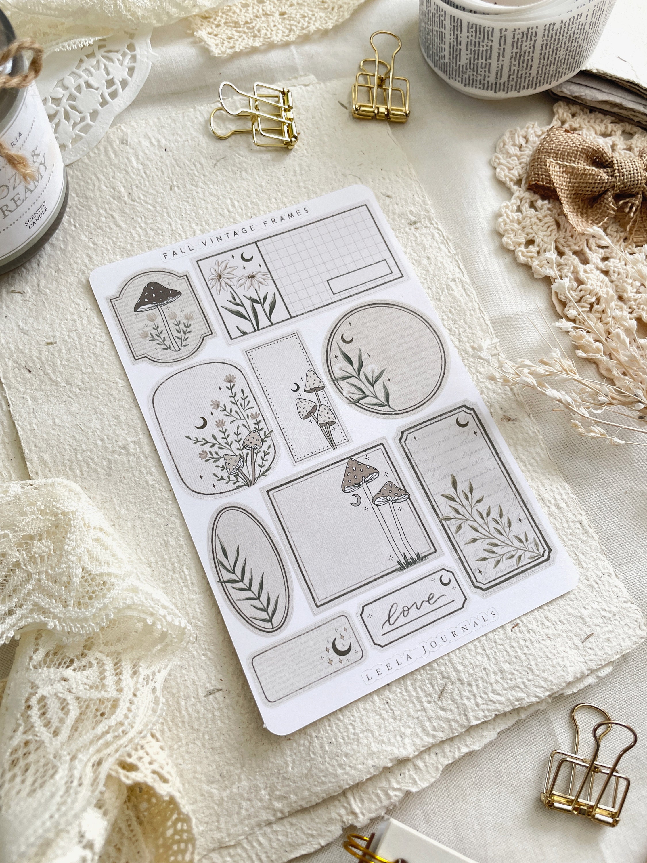 Magical Mushrooms Magical Frames Sticker Sheet Bujo - Etsy