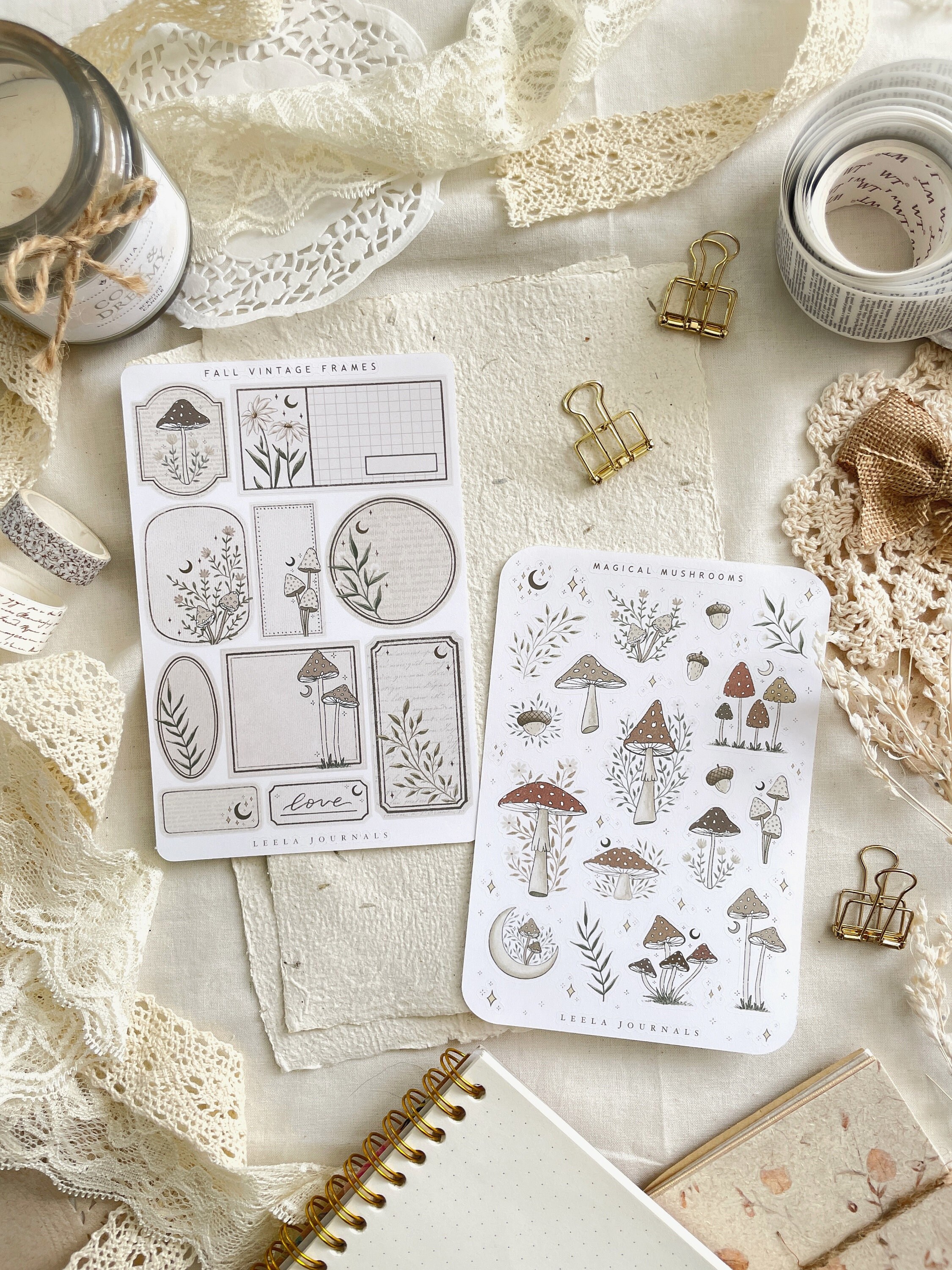 Magical Mushrooms Magical Frames Sticker Sheet Bujo - Etsy