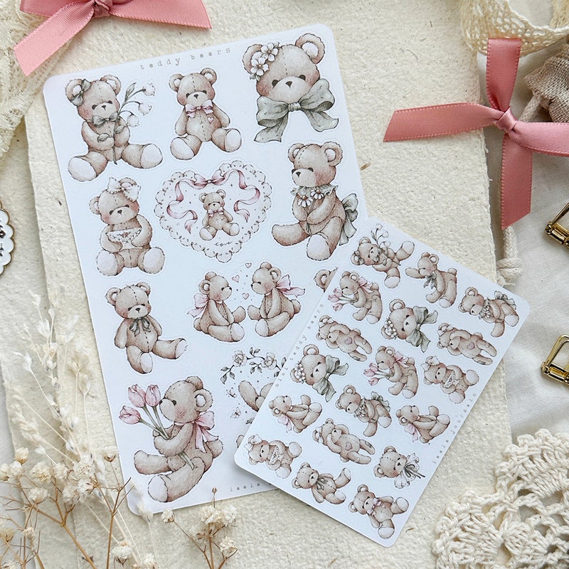 Teddy Bear Stickers - Etsy
