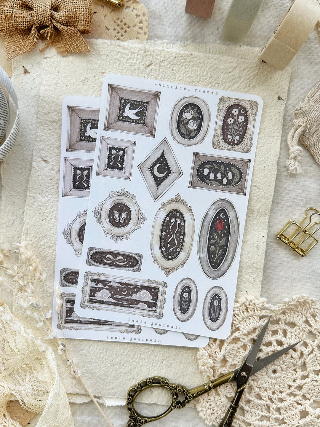 Whimsical Frames Sticker Sheet , Bujo Stickers, Bullet Journal Stickers ...