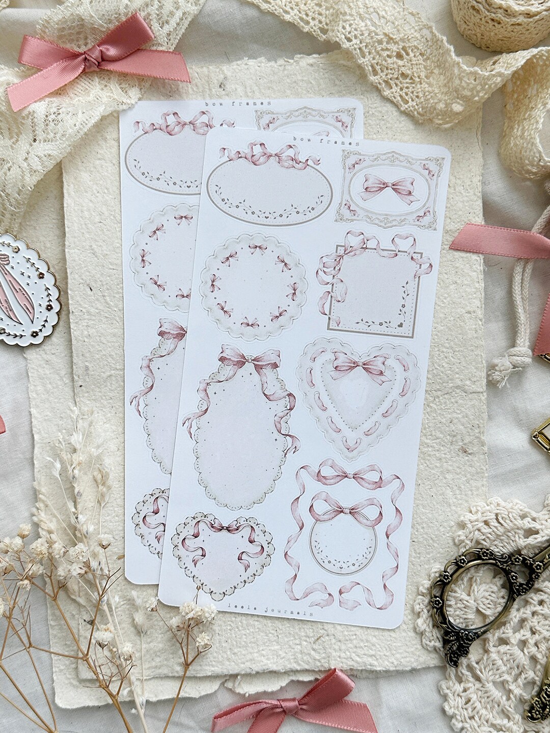 Bow Frames Sticker Sheet, Bujo Stickers, Bullet Journal Stickers ...