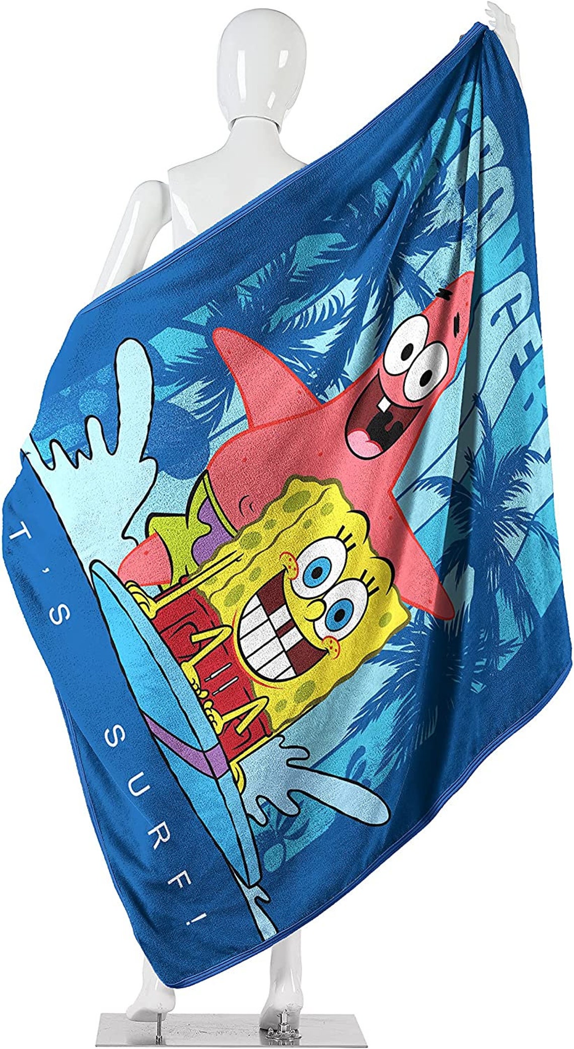Spongebob Squarepants Let's Surf; Throw 46" X 60" - Etsy