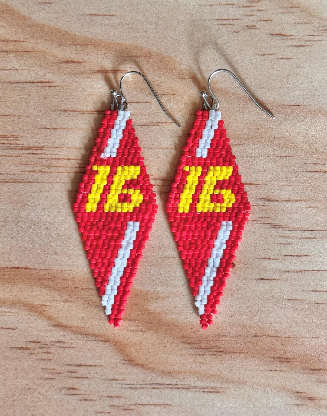 Charles Leclerc Formula 1 (F1) Earrings, Hand Beaded Monaco and Ferrari ...