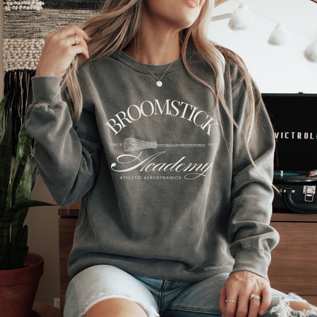 Vintage Broomstick Academy Sweatshirt, Hogwarts Inspired, Unisex Jumper, Wizard Gift, Comfort ...