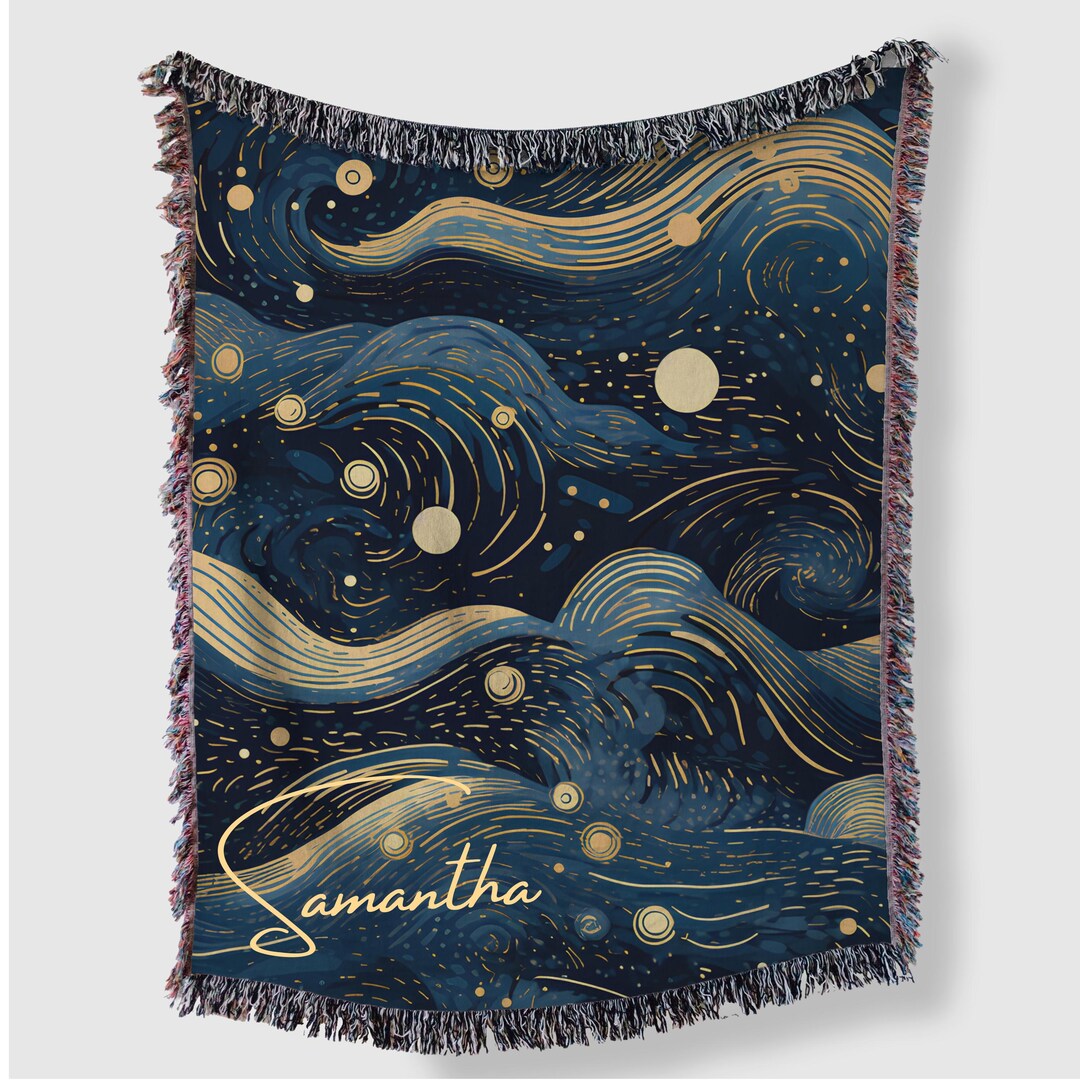Personalized Night Sky Woven Blanket Starry Night Gift for Mom or ...