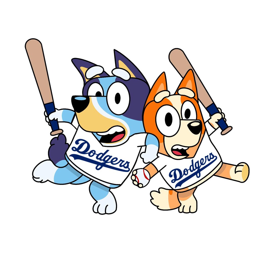 Baseball Dodgers Bluey PNG DIGITAL FILE - Etsy Israel